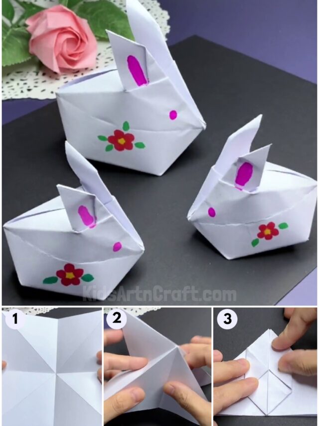 Learn To Make Paper Origami Rabbit Craft Tutorial For Kids - Kids Art ...