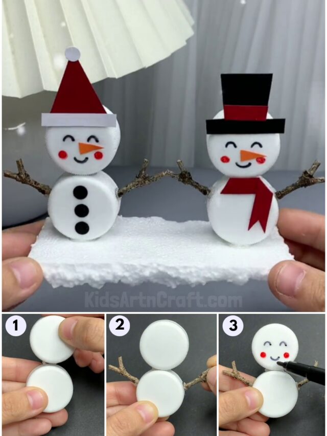 Learn to Make Snowman Tutorial for Kids - Kids Art & Craft