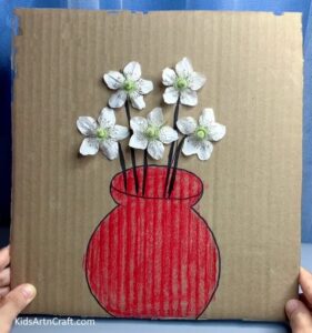 DIY Beautiful Flower Art & Craft Idea On Cardboard With Step by Step ...
