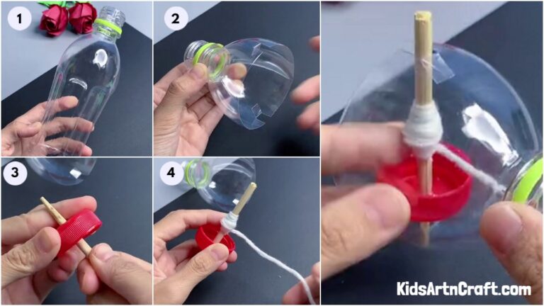 DIY Bottle Cap Spinner Craft For Kids - Kids Art & Craft