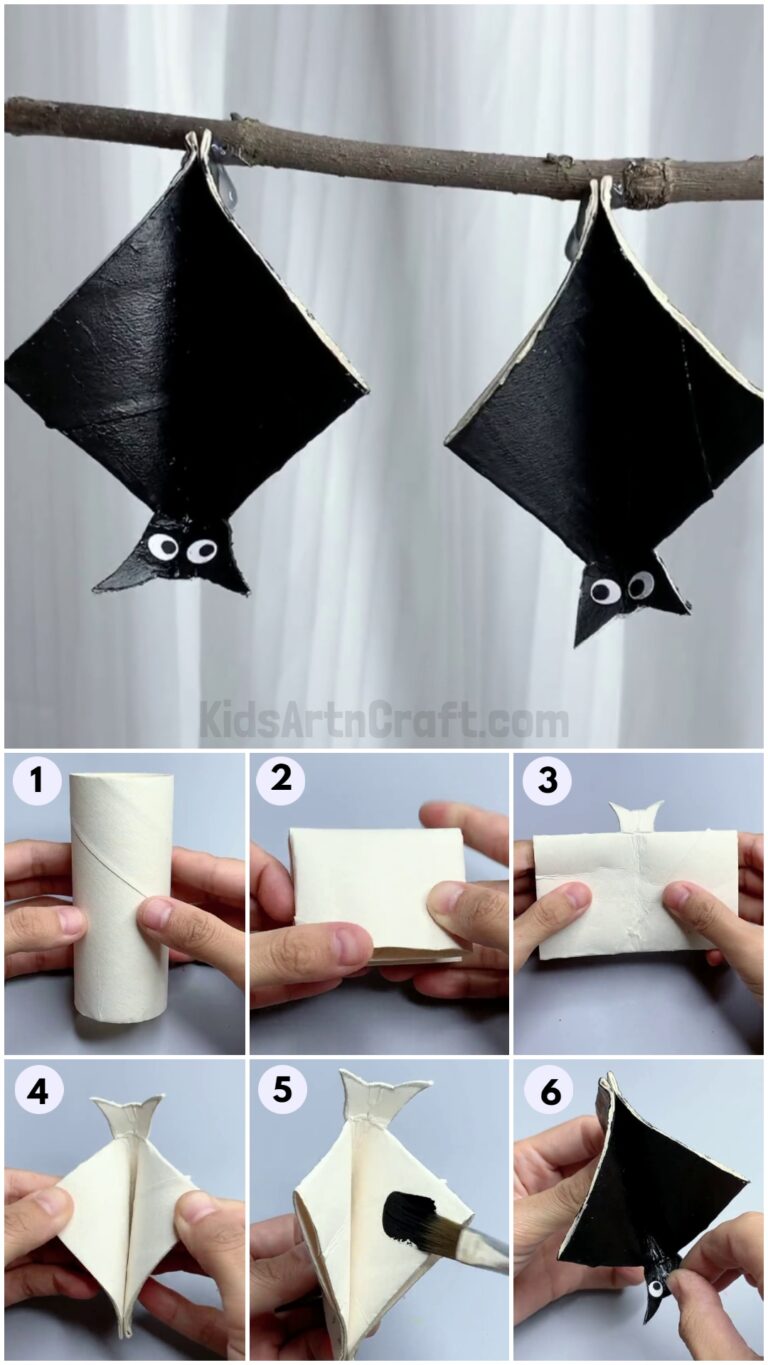 Toilet Paper Roll Bat Tutorial for Kids - Kids Art & Craft