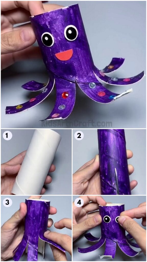 DIY Cardboard Tube Octopus For Kids - Kids Art & Craft