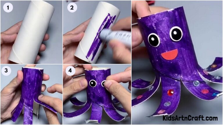 DIY Cardboard Tube Octopus For Kids - Kids Art & Craft