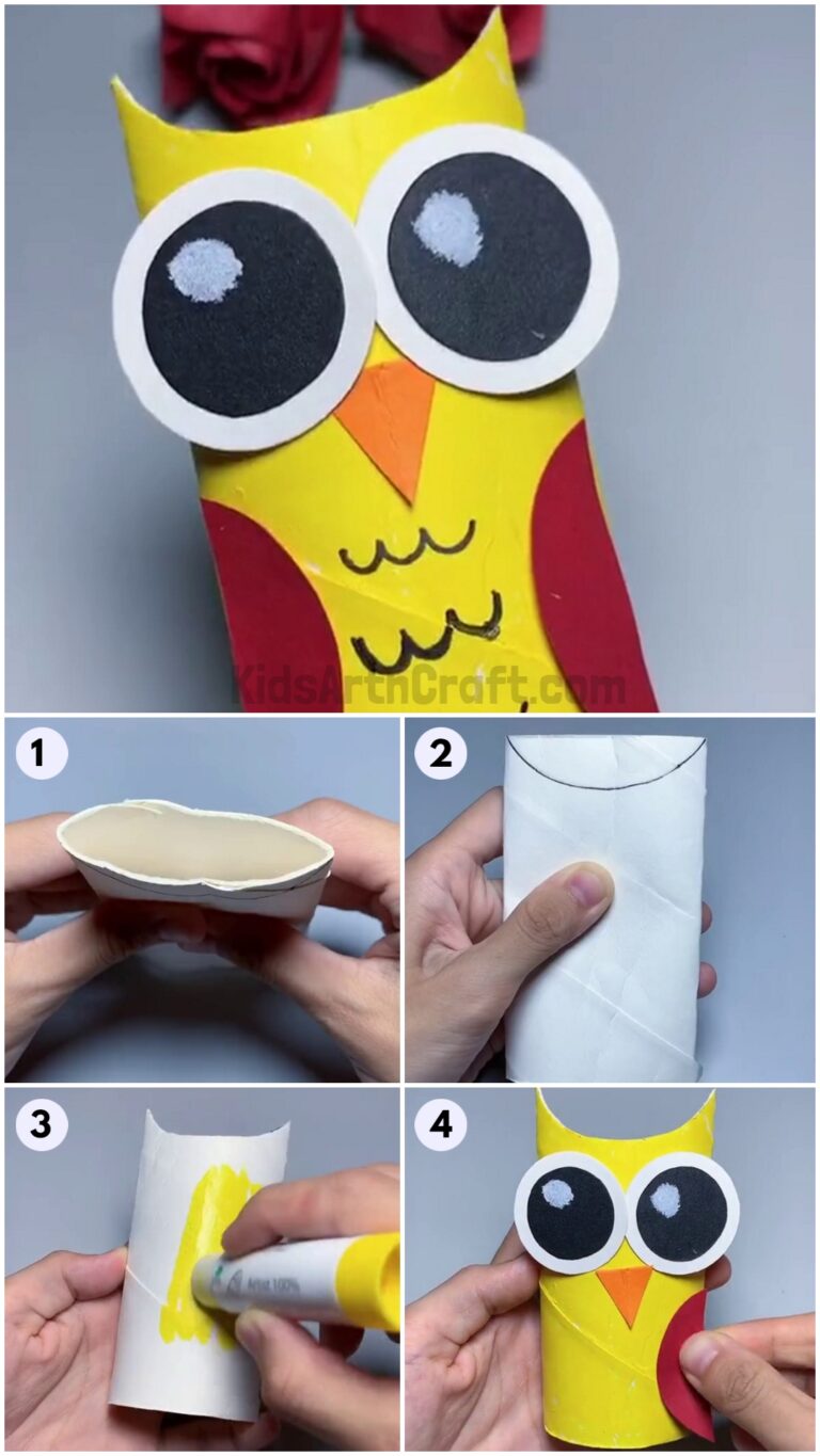 DIY Cardboard Tube Owl Craft - Kids Art & Craft