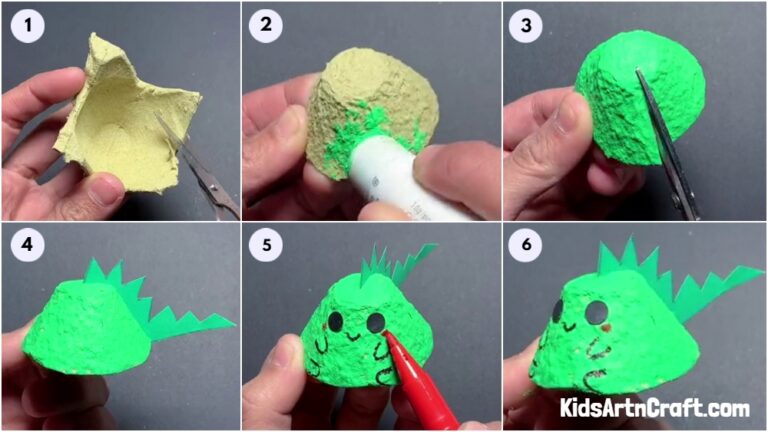 DIY Easy Egg Carton Dinosaurs Craft for Kids - Kids Art & Craft