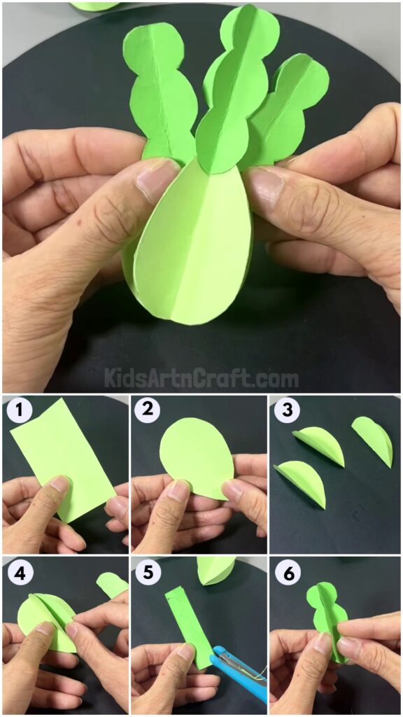 DIY Easy Paper Cactus Craft Tutorial for kids - Kids Art & Craft
