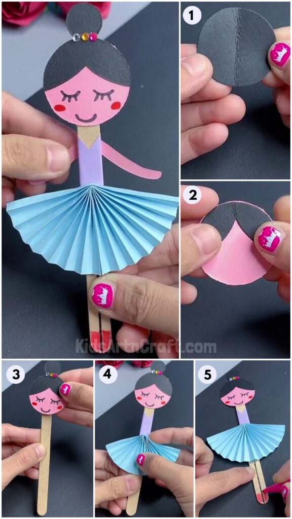 DIY Paper Ballerina Craft Tutorial For Kids - Kids Art & Craft