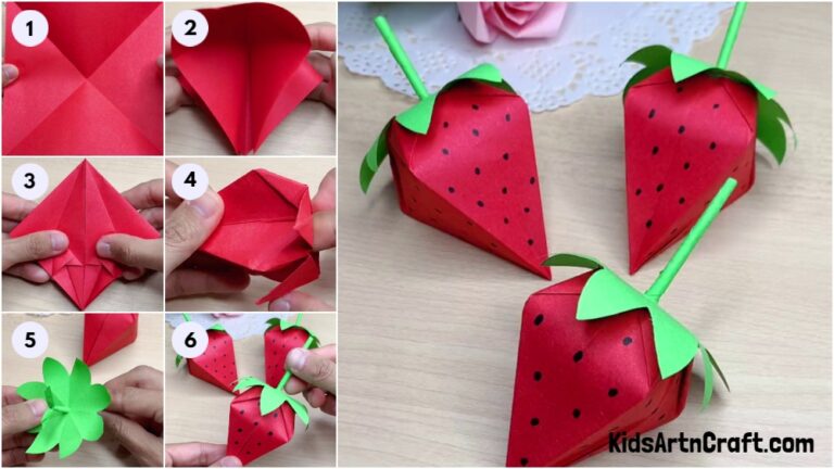 DIY Easy Paper Strawberry Craft Tutorial - Kids Art & Craft