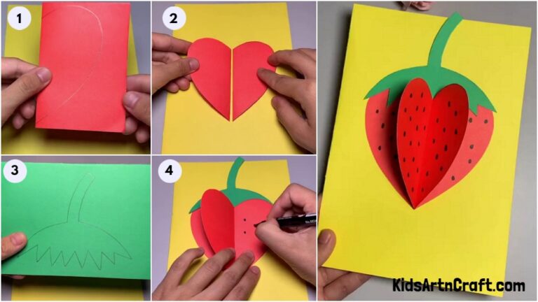 DIY Easy Paper Strawberry Tutorial For Kids - Kids Art & Craft
