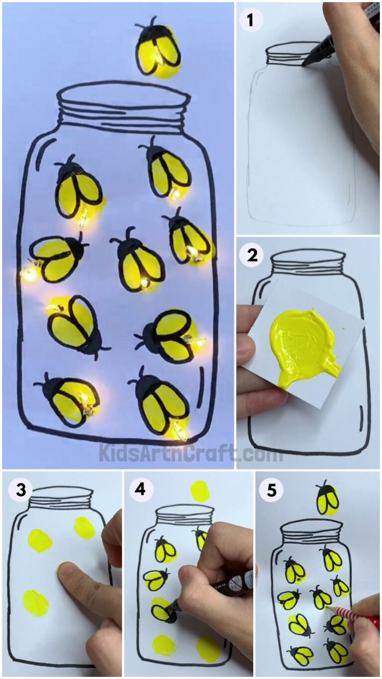 DIY Firefly With String Lights Craft Tutorial For Kids - Kids Art & Craft