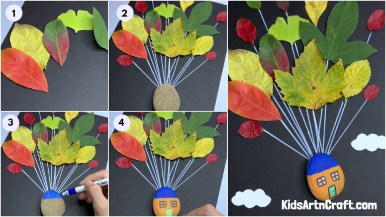 DIY Flying House Using Leaves - Up Movie Inspo - Kids Art & Craft