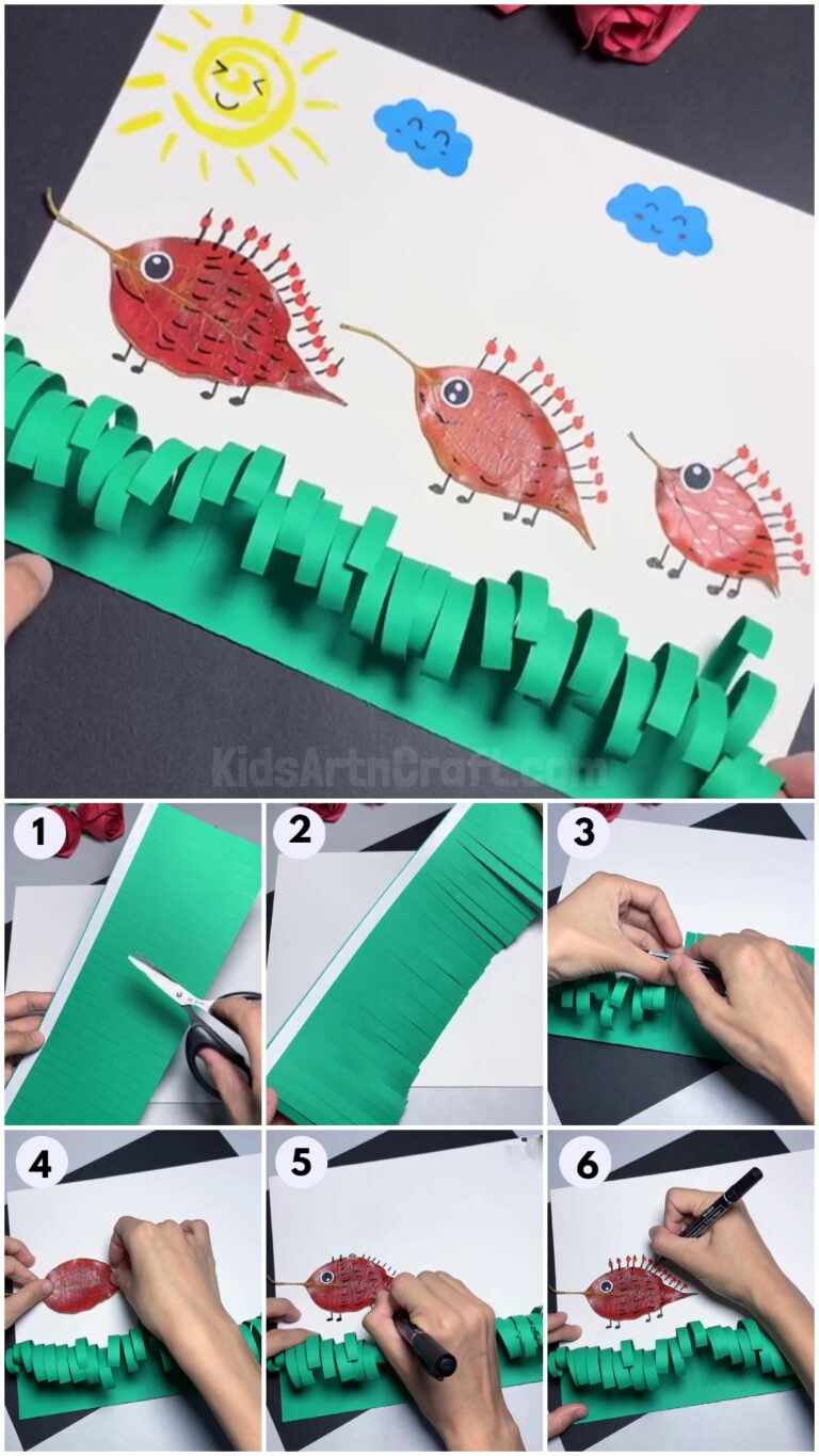 DIY Fun Hedgehogs Fall Leaf Crafts Tutorial For Kids - Kids Art & Craft