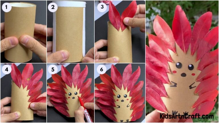 DIY Hedgehog Leaf Craft for Kids - Kids Art & Craft