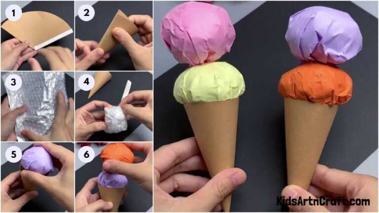 DIY Ice Cream Step by Step Tutorial For Kids - Kids Art & Craft