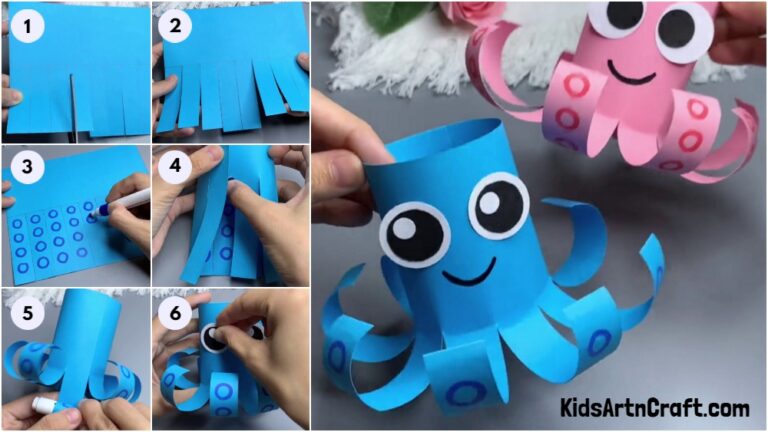 DIY Octopus Paper Craft Tutorial for Kids - Kids Art & Craft