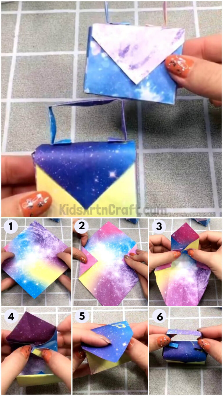 DIY Origami Bag Craft For Toddlers- Step By Step Tutorial - Kids Art ...