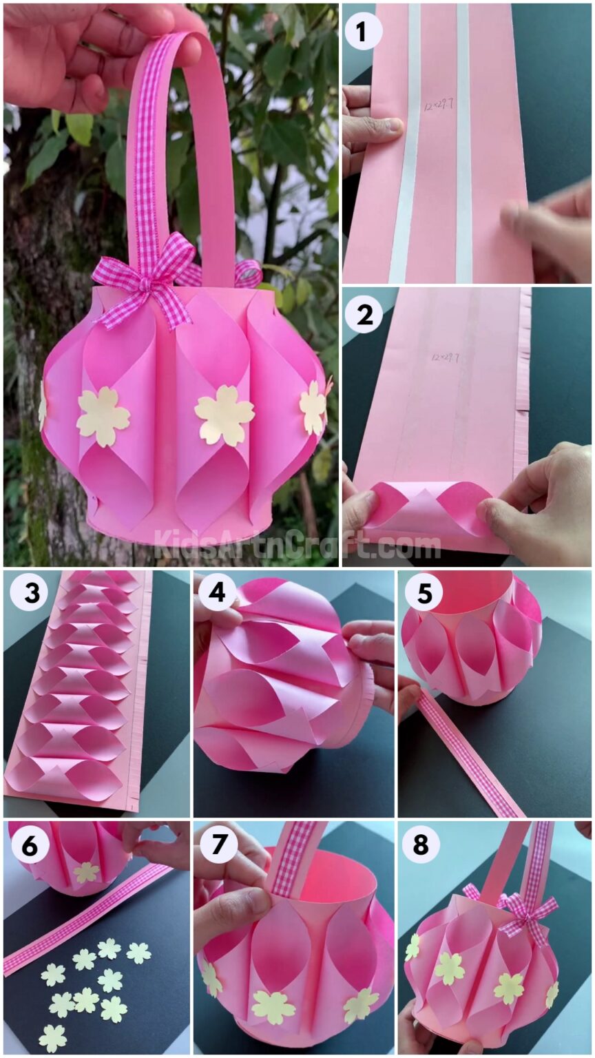 DIY Paper Basket Step by Step Tutorial For Kids - Kids Art & Craft