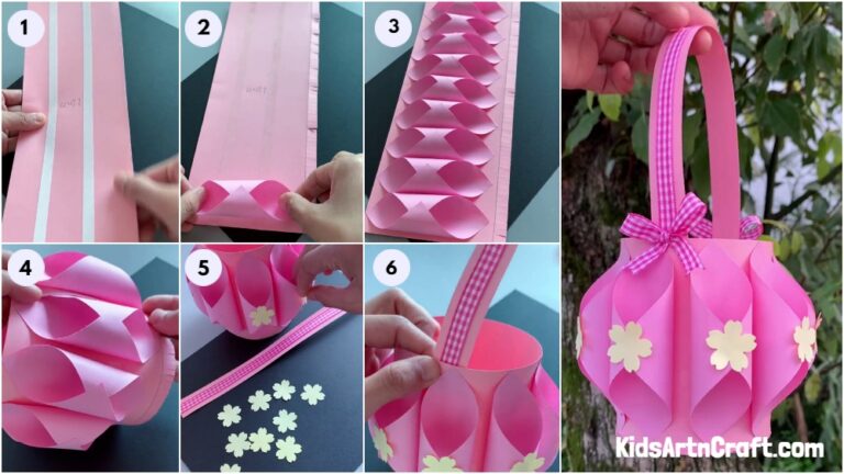DIY Paper Basket Step by Step Tutorial For Kids - Kids Art & Craft