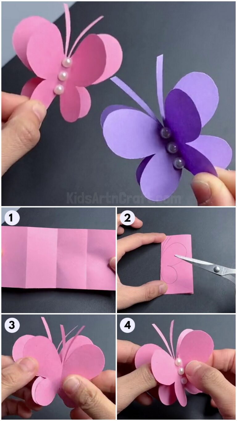 DIY Paper Butterfly Craft Tutorial For Kids - Kids Art & Craft