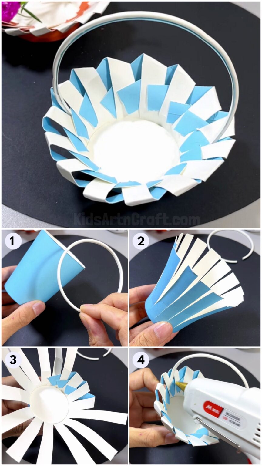 DIY Paper Cup Basket Step-by-Step Tutorials - Kids Art & Craft
