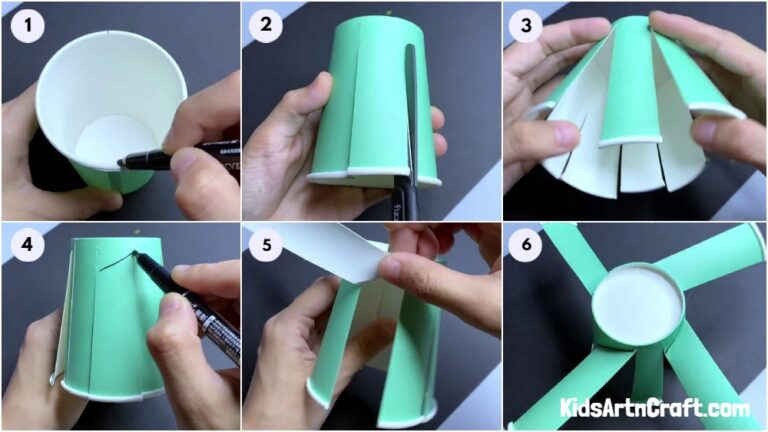 Fan Shaped Paper Cup Craft Activity For Kids - Kids Art & Craft