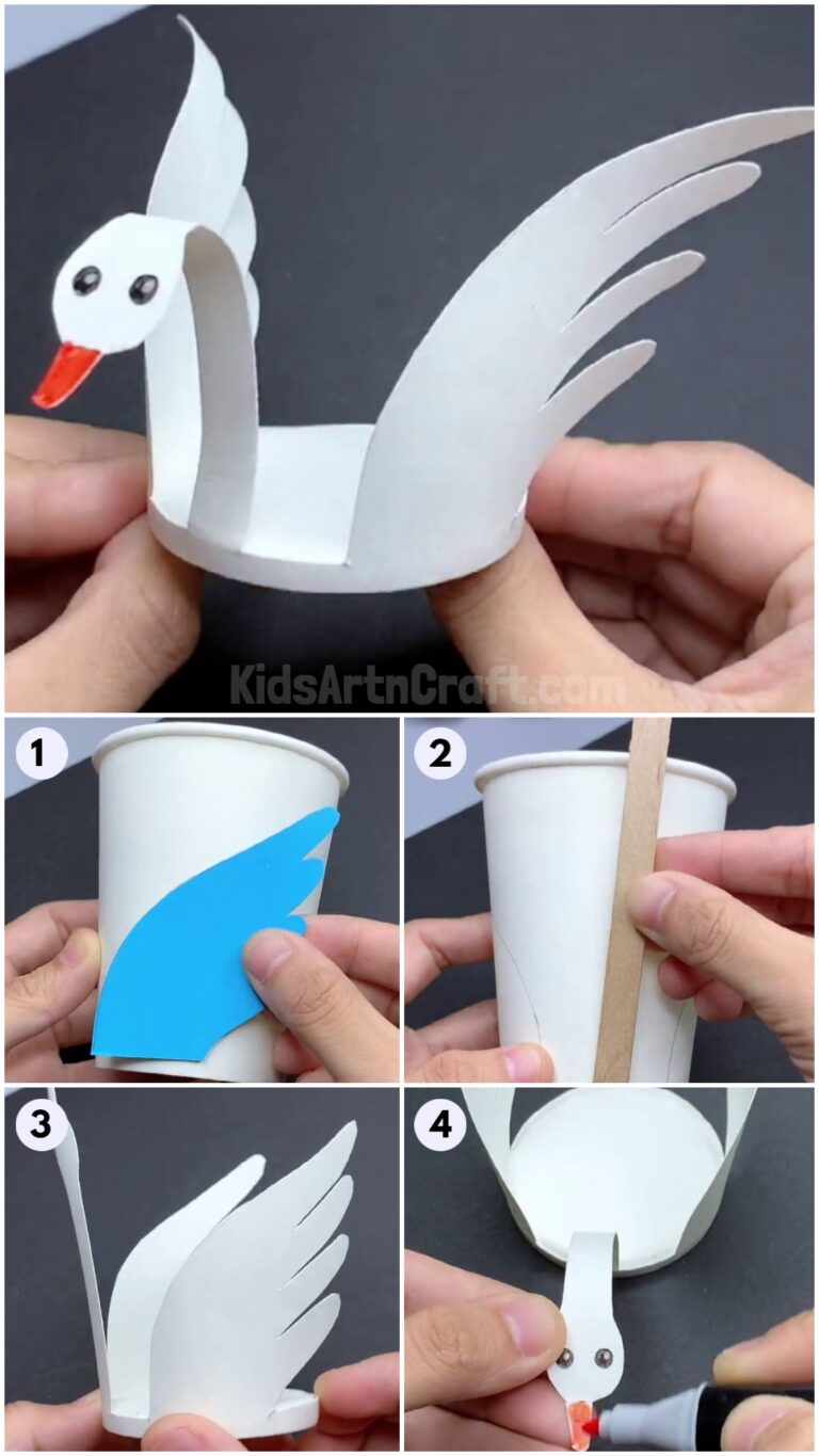 DIY Paper Cup Swan Step by Step Tutorial For Kids - Kids Art & Craft