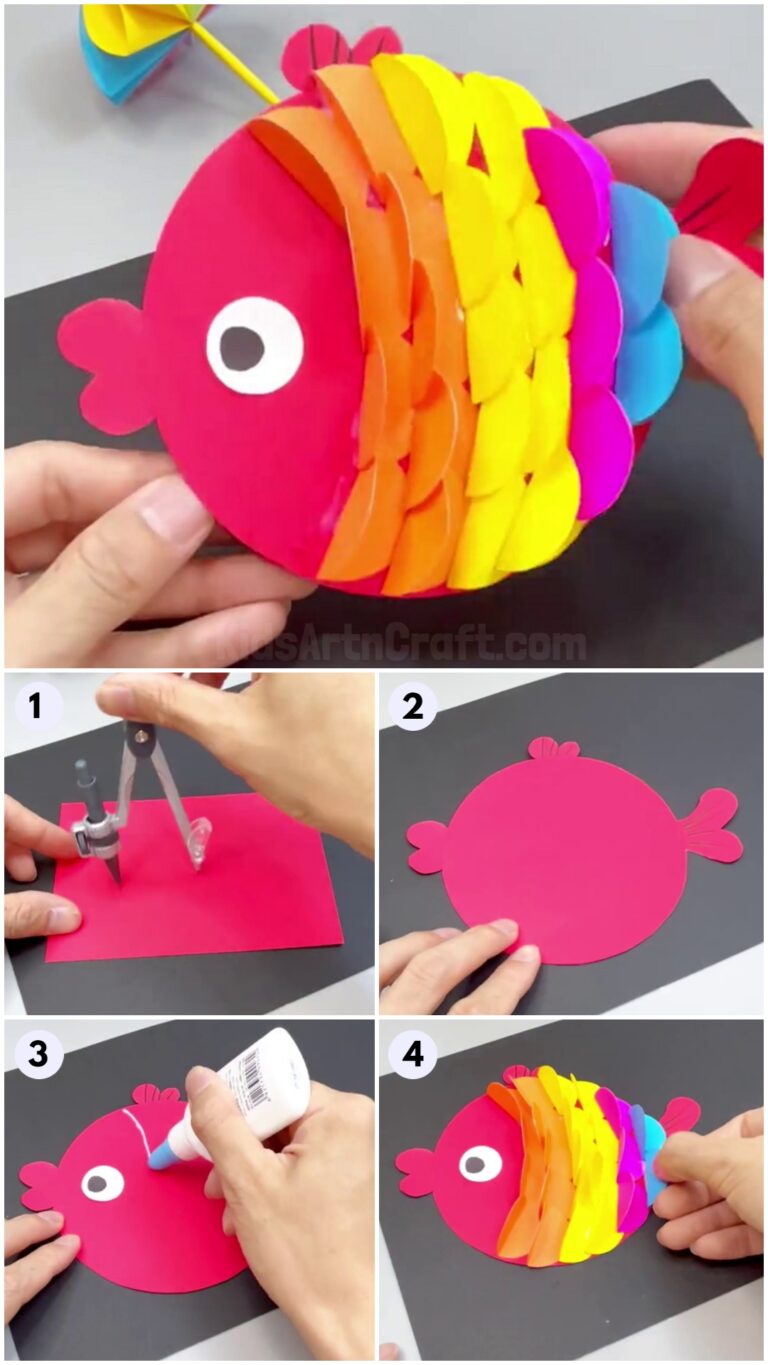 DIY Paper Fish Craft Easy Tutorial for kids - Kids Art & Craft