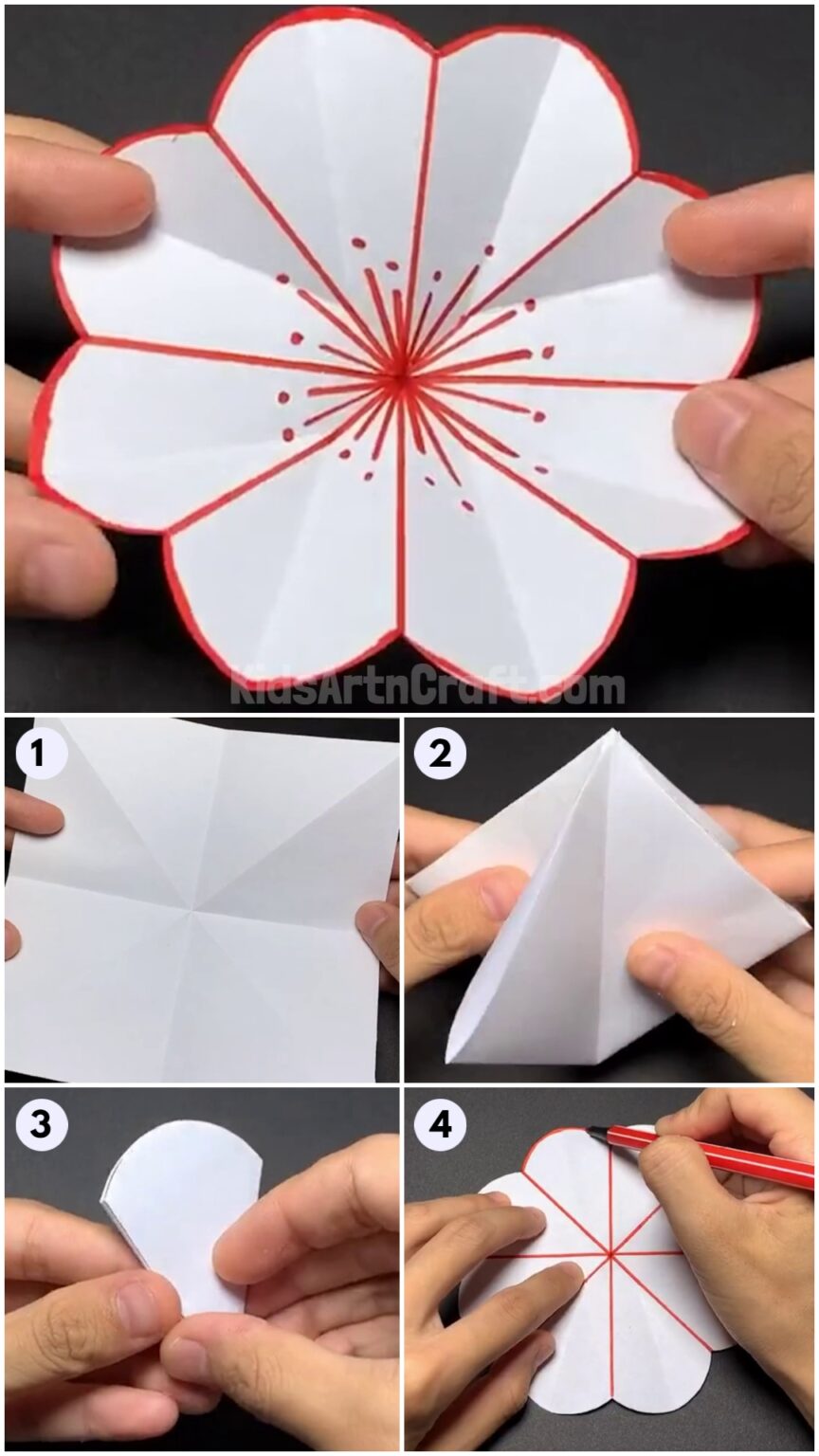 DIY Paper Flower Craft For Kids - Kids Art & Craft