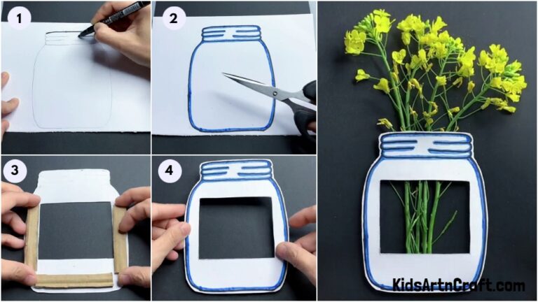 DIY Paper Flower Vase For Kids For Home Decor - Kids Art & Craft