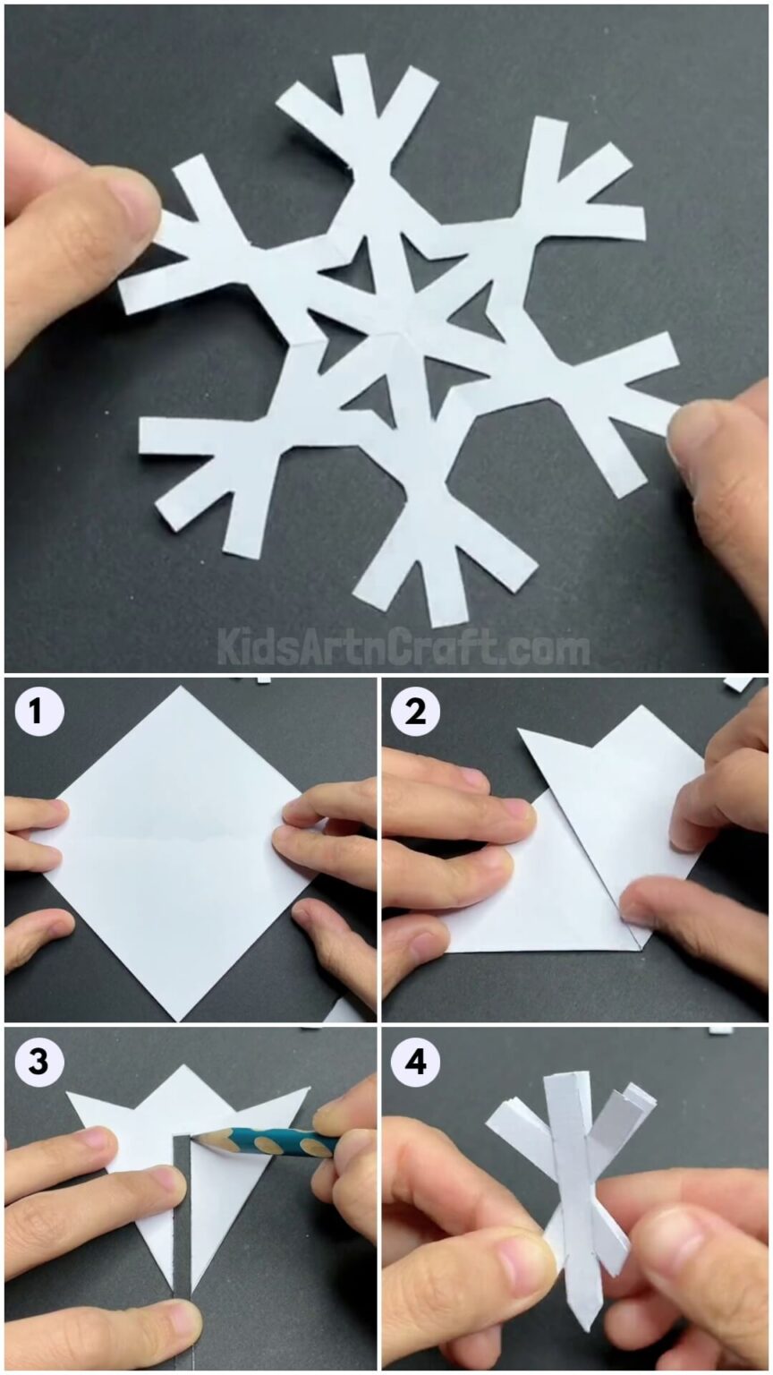 DIY Paper Snowflakes Step by Step Tutorials for Kids - Kids Art & Craft