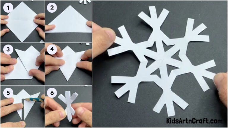 DIY Paper Snowflakes Step by Step Tutorials for Kids - Kids Art & Craft