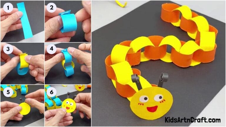 DIY Paper Worm Craft tutorial for Kids - Kids Art & Craft