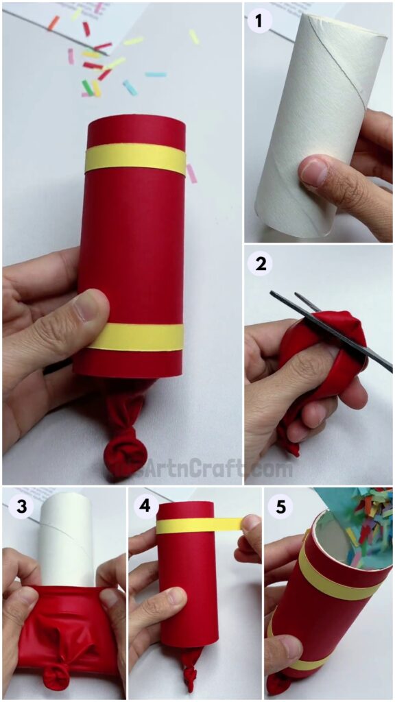 DIY Party Popper Step by Step Tutorial For Kids - Kids Art & Craft