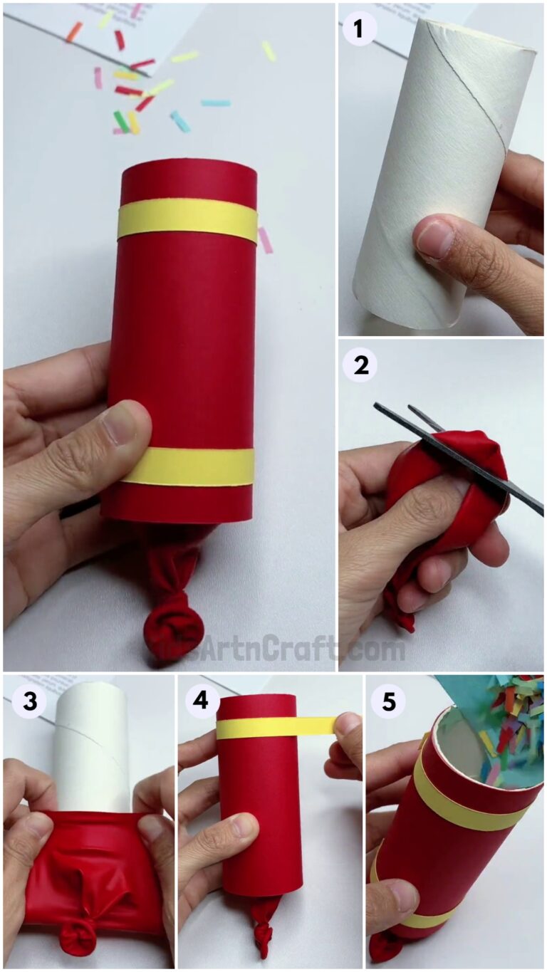 DIY Party Popper Step by Step Tutorial For Kids - Kids Art & Craft
