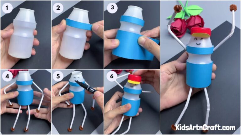 DIY Plastic Bottle Doll Craft for Kids - Kids Art & Craft