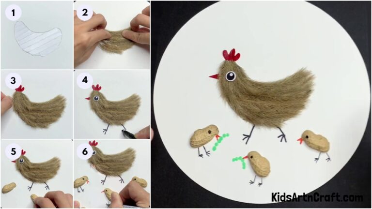 DIY Step by Step Chicken Craft Tutorial - Kids Art & Craft