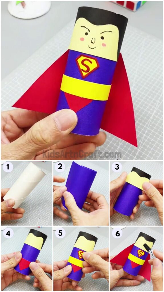 DIY Superman Craft from Cardboard Tube - Kids Art & Craft