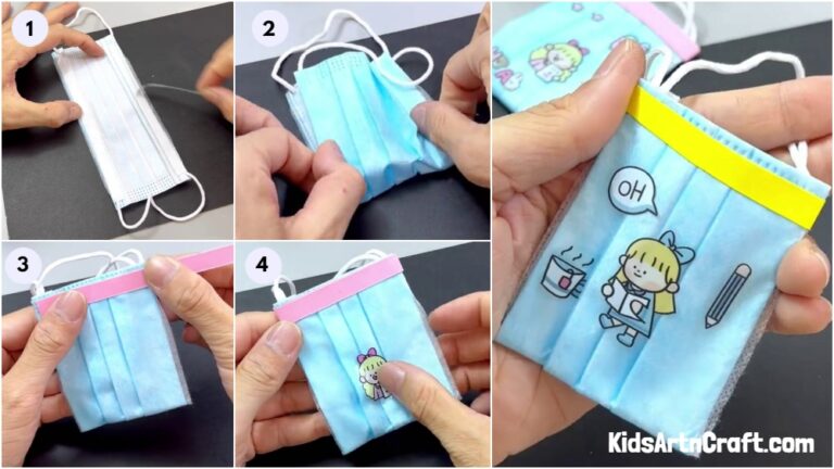 DIY Surgical Mask pouch easy tutorial - Kids Art & Craft