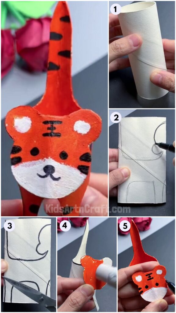 Easy Cardboard Tube Tiger For Kids - Kids Art & Craft