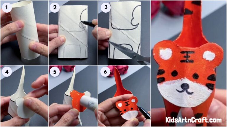 Easy Cardboard Tube Tiger For Kids - Kids Art & Craft