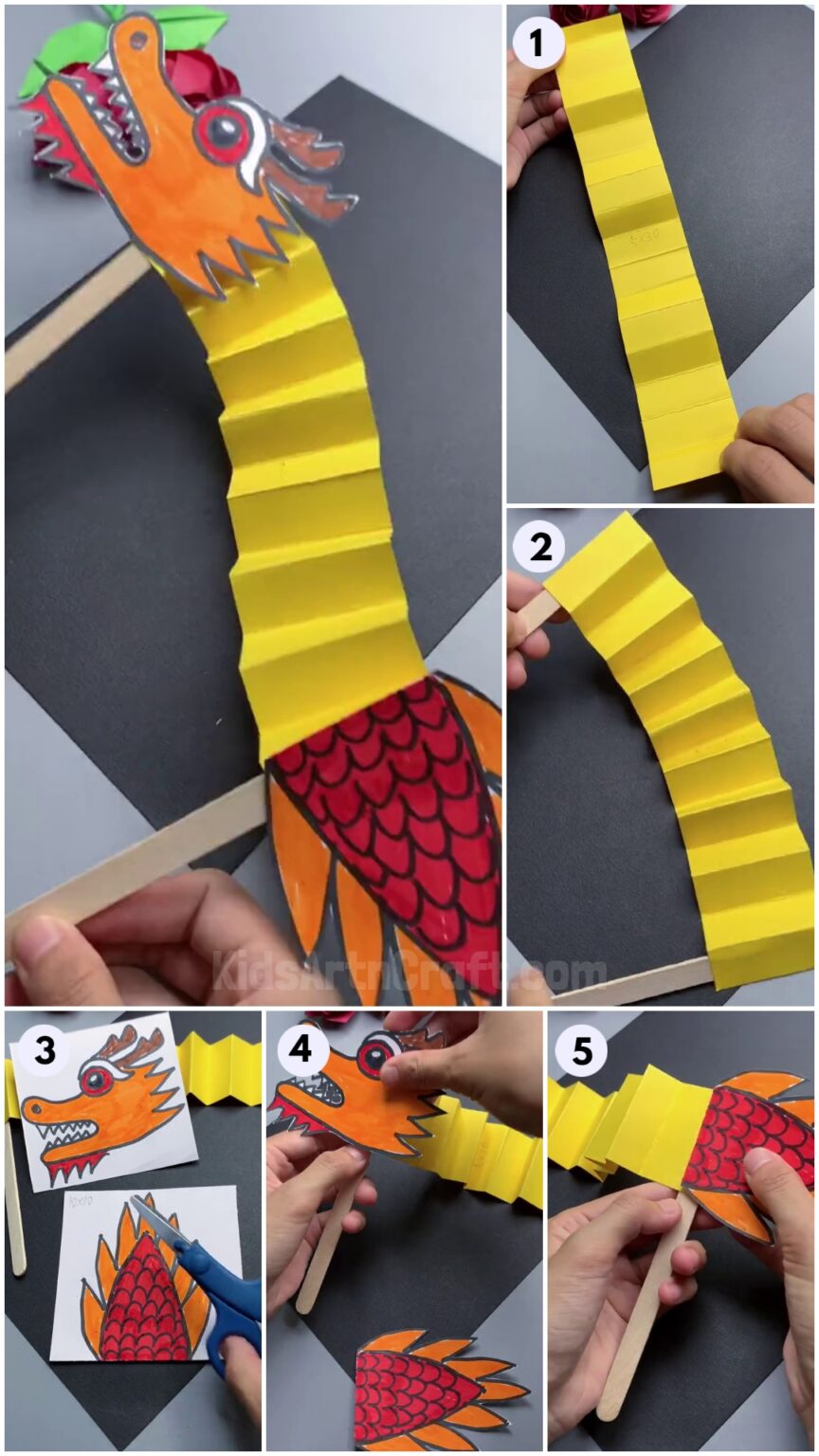Easy Chinese Paper Dragon Craft Tutorial - Kids Art & Craft