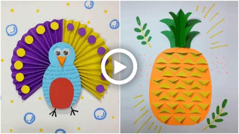 Easy Colorful Paper Crafts Video Tutorial For Kids - Kids Art & Craft