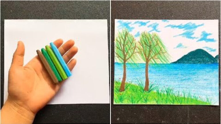 Easy Crayons Drawing At Home Video Tutorial for Beginners - Kids Art ...