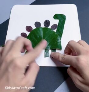 Easy Dinosaur Craft For Kids Using Fresh Leaf - Kids Art & Craft