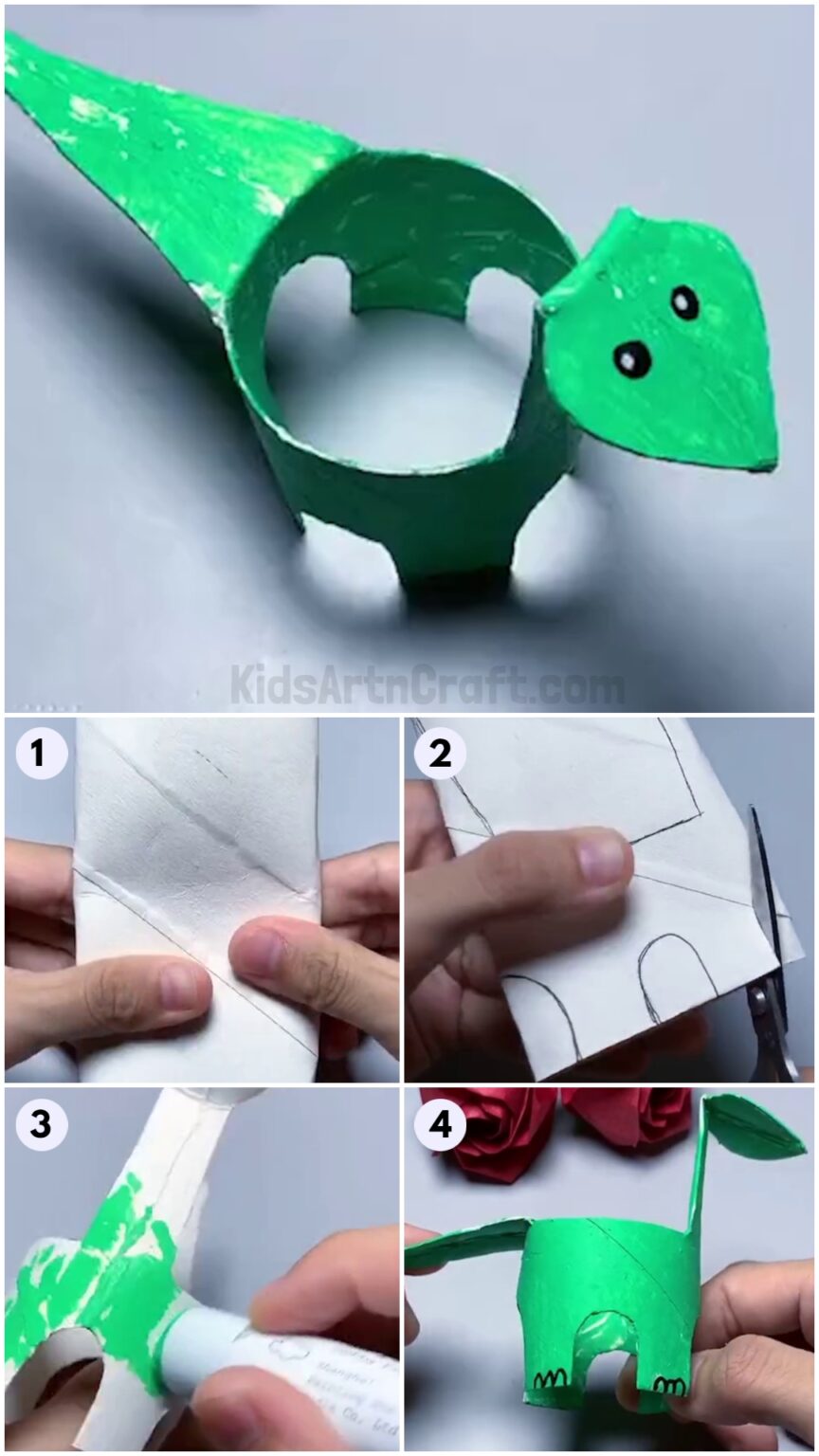 Easy Dinosaur Craft Step by Step Tutorial For Kids - Kids Art & Craft