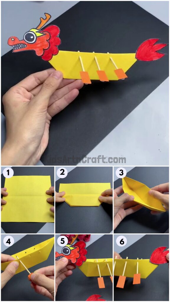 Easy Dragon Boat Craft Step by Step Tutorials For Kids - Kids Art & Craft