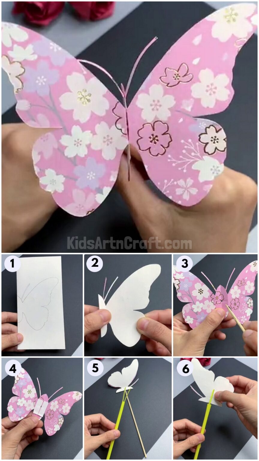 Easy Paper Butterfly Craft For Kids - Kids Art & Craft