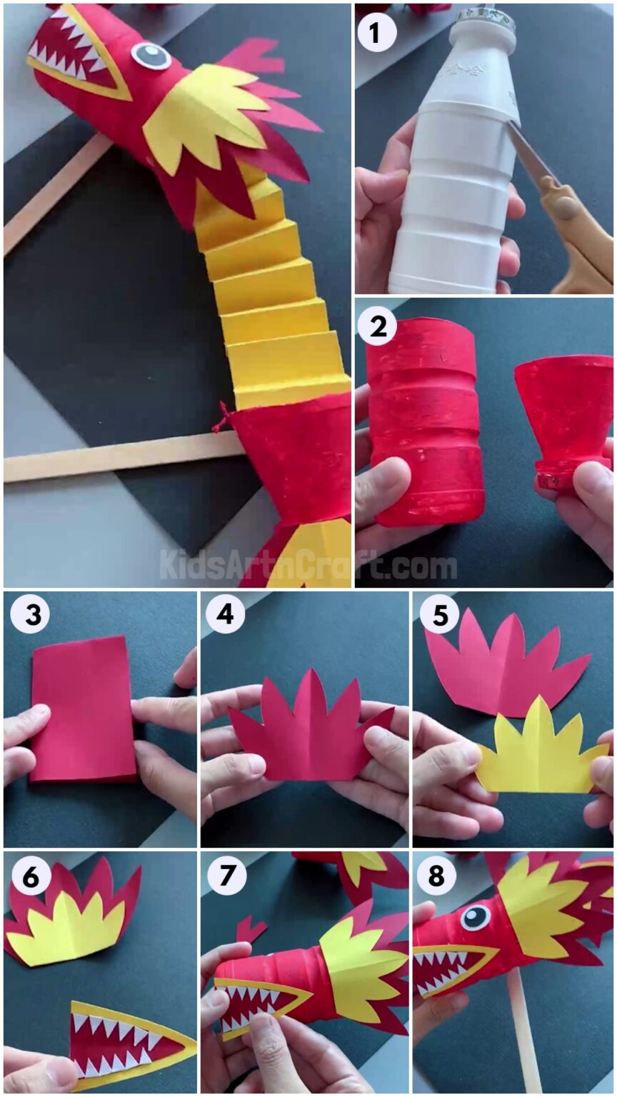 Recycled Plastic Bottle Dragon Craft Tutorial for Kids - Kids Art & Craft