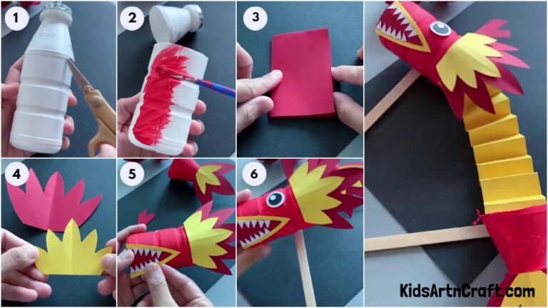 Recycled Plastic Bottle Dragon Craft Tutorial for Kids - Kids Art & Craft