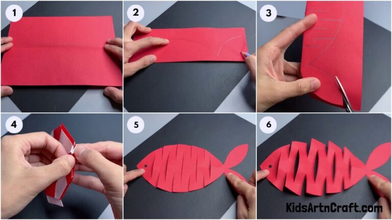 Easy Paper Fish Craft Tutorial for kids - Kids Art & Craft
